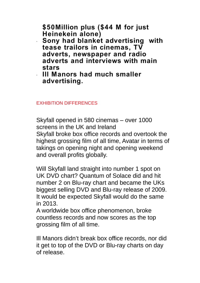 Similarities and differences skyfall ill manors | PDF