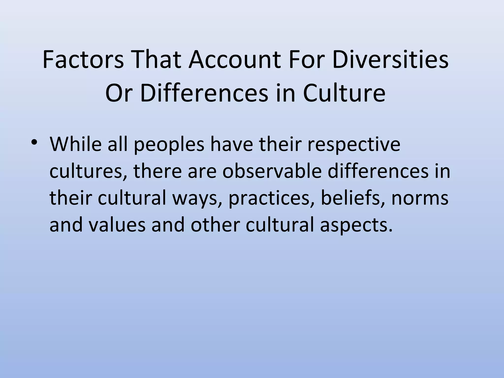 Similarities and diversities of culture | PPT