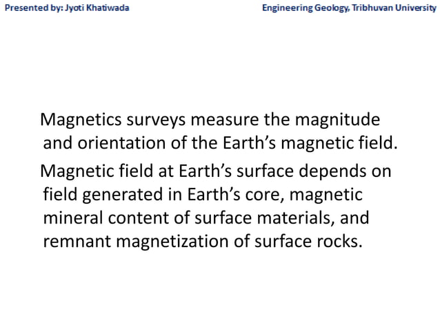 Similarities between gravity and magnetics and application of different ...