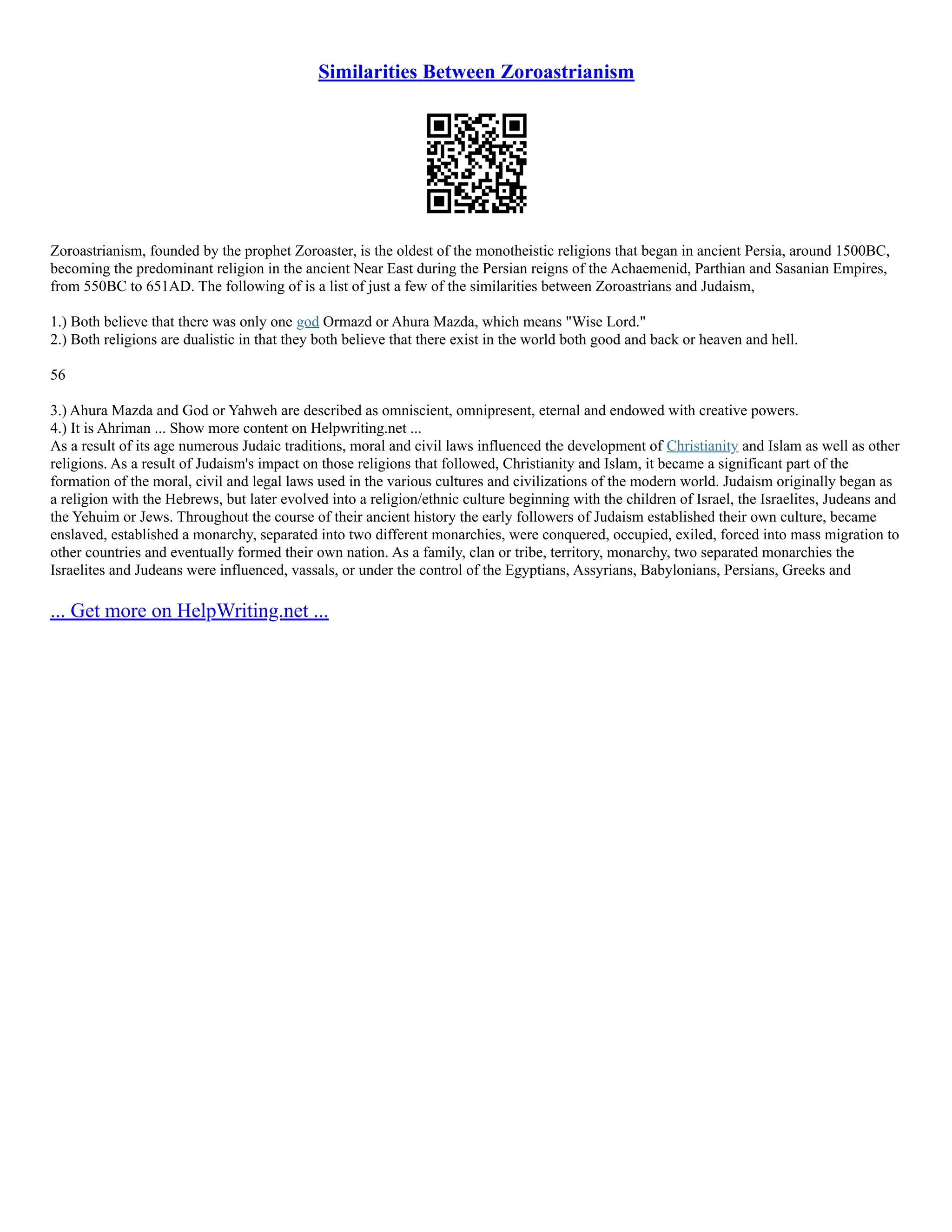Similarities Between Hindu And Zoroastrianism | PDF