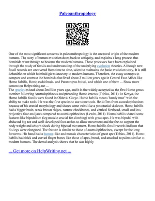 Similarities Between Homo Habilis, Homo Rudolfensis, And... | PDF