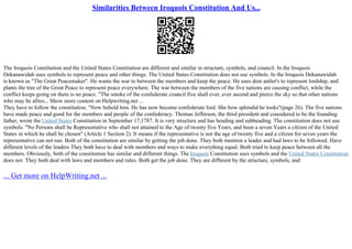 Similarities Between Iroquois Constitution And Us... | PPT
