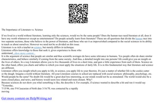 Similarities Between Literature And Arts | PDF