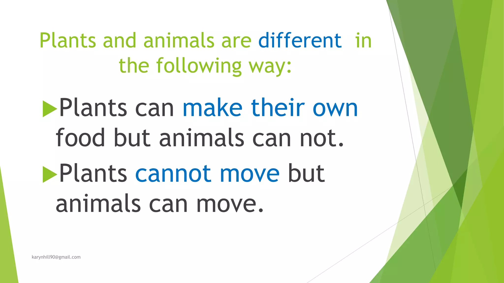 Similarities and differences between plants and animals | PPTX