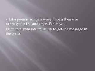 Similarities of songs and poems | PPTX