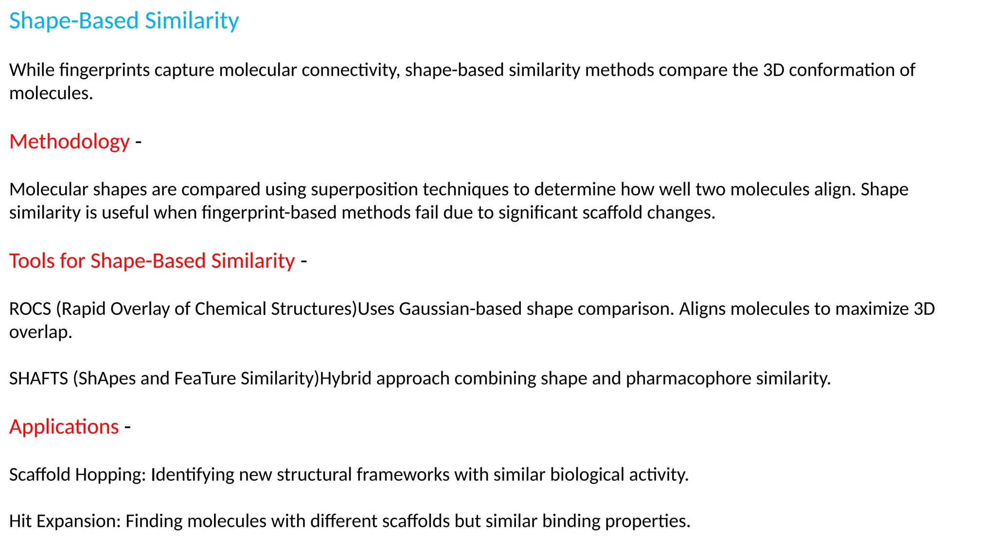 SIMILARITY BASED METHODS & PHARMACOPHORE BASED SCREENING M.PHARMA ...