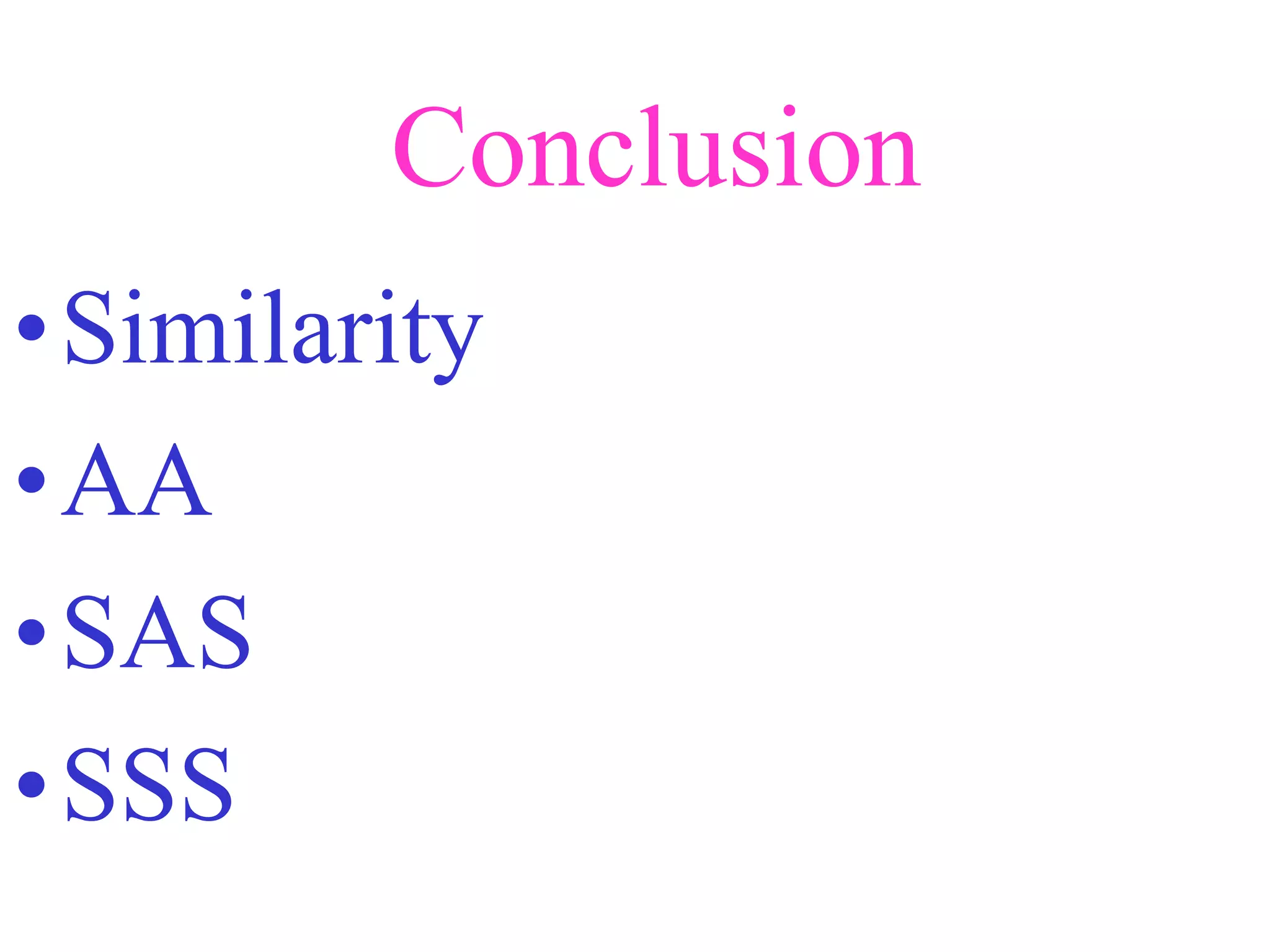 Similarity day 1 sss, sas, aa | PPTX
