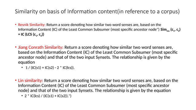 Similarity Metrics for Textual Data.pptx | Science