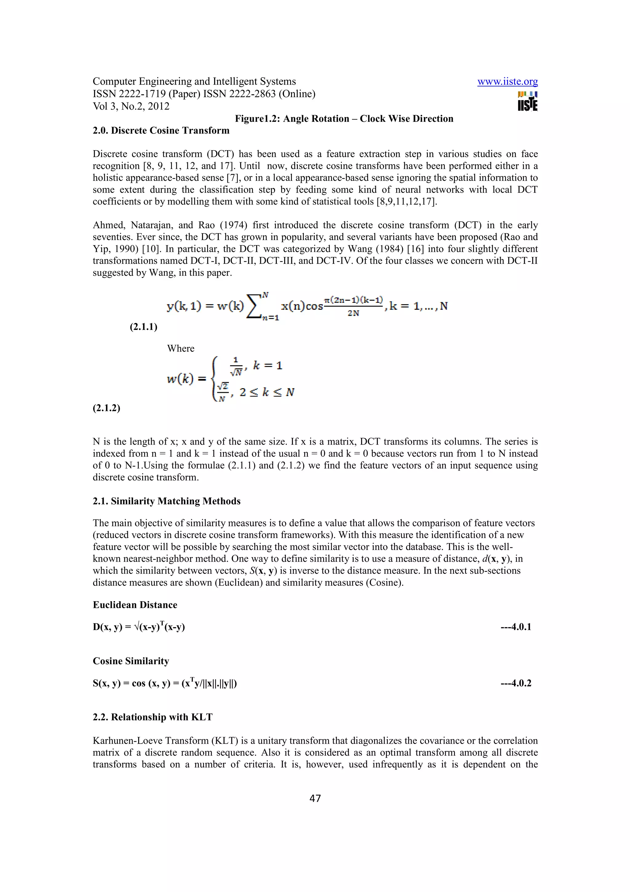Similarity of inference face matching on angle oriented | PDF