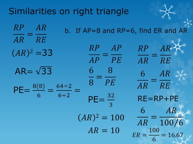 Similarity on right triangle | PPT
