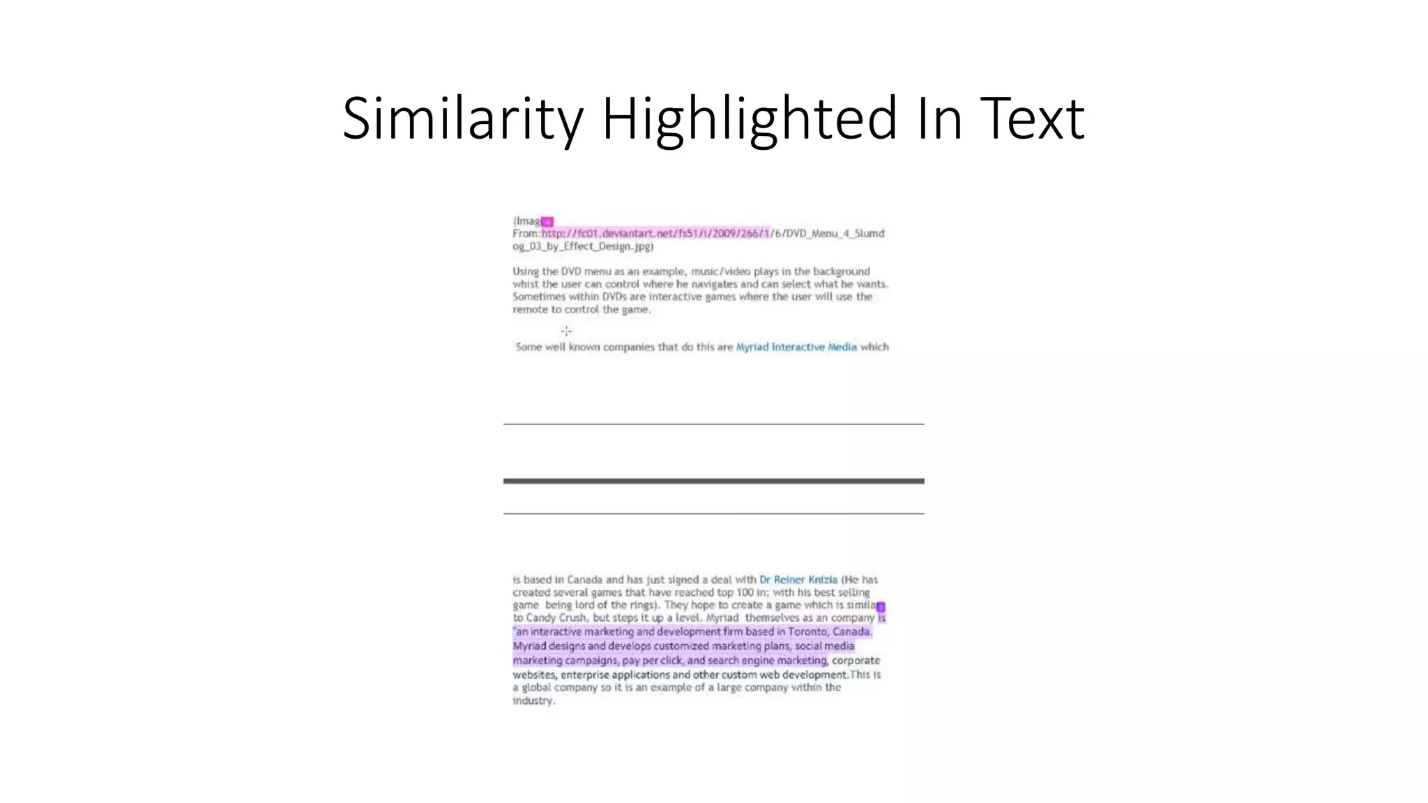Similarity report in feedback studio | PPT