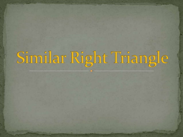 Similar right triangle | PPT