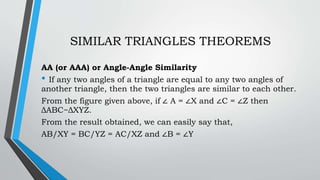 Similar Triangles or Triangle Similarity | PPTX