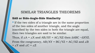Similar Triangles or Triangle Similarity | PPTX