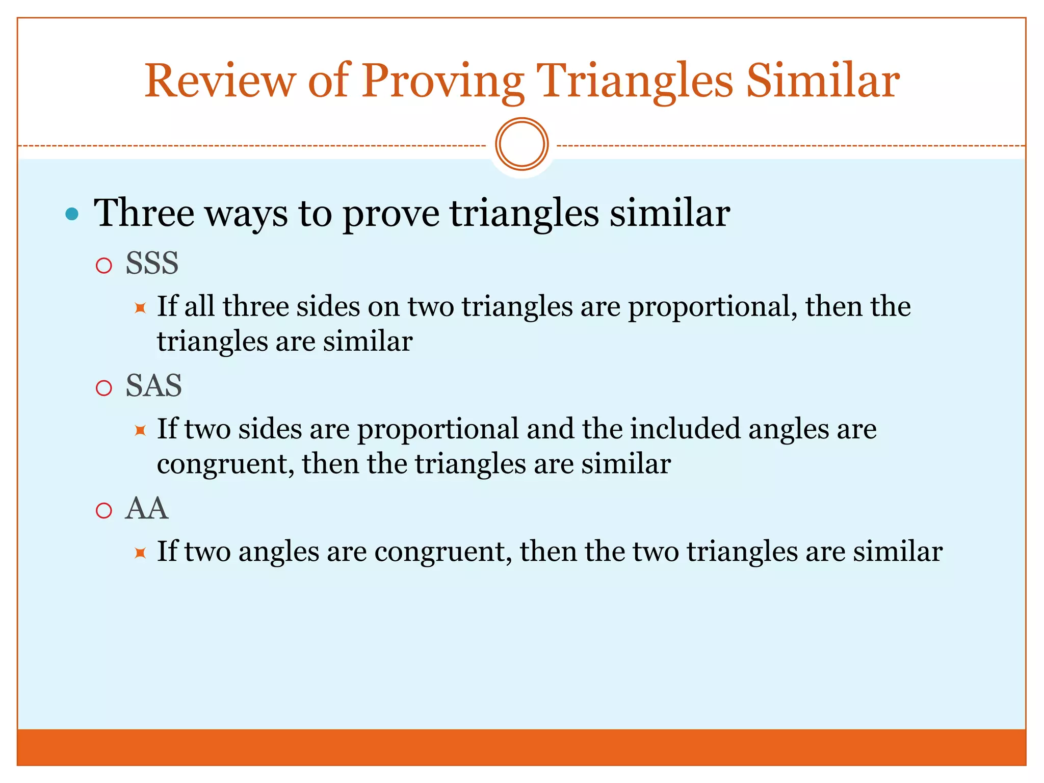 Similar triangles and trigonometric ratios | PPT