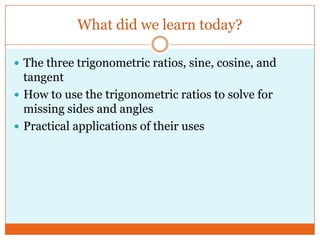Similar triangles and trigonometric ratios | PPT