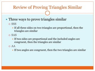 Similar triangles and trigonometric ratios | PPT