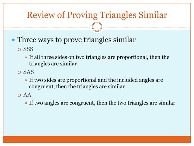 Similar triangles and trigonometric ratios | PPT