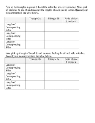 Similar triangles student_handout | DOC | Physics | Science