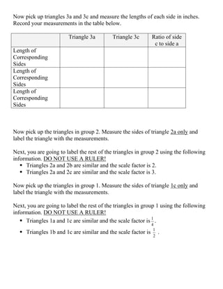 Similar triangles student_handout | DOC | Physics | Science