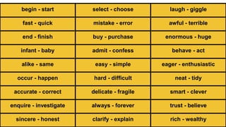 Similar words (synonyms) | PPTX