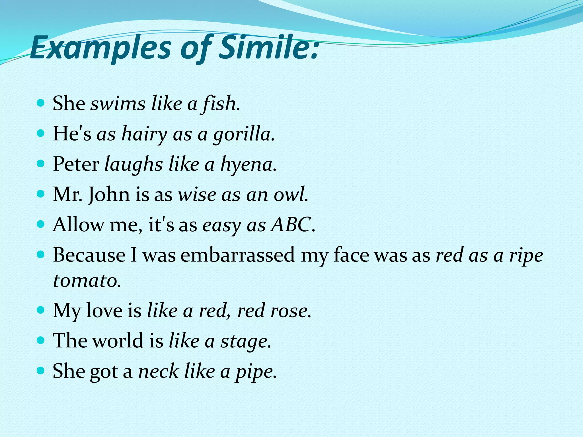 Simile and metaphor | PPTX