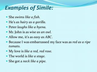 Simile and metaphor | PPTX