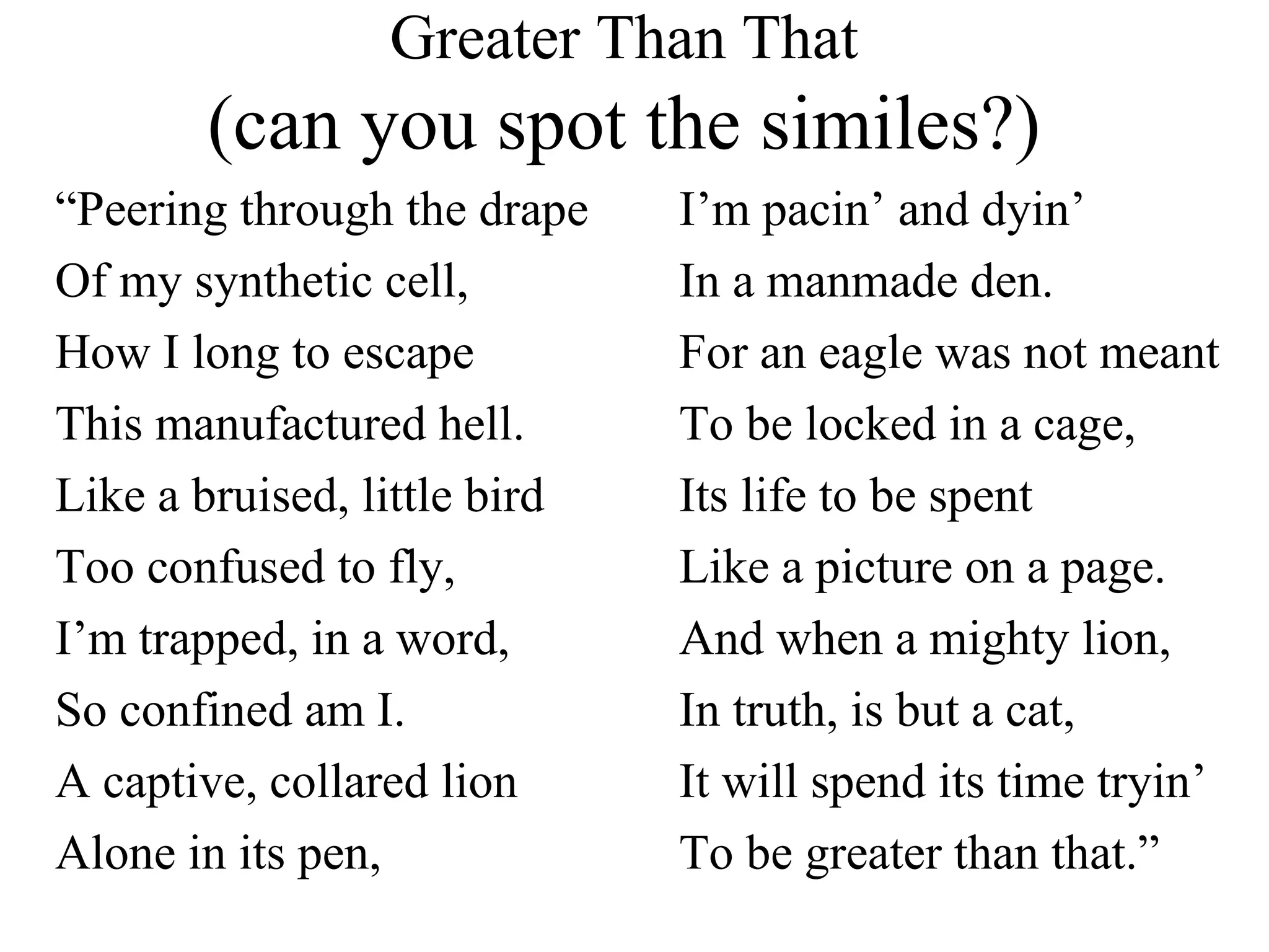 Simile class slides | PPT