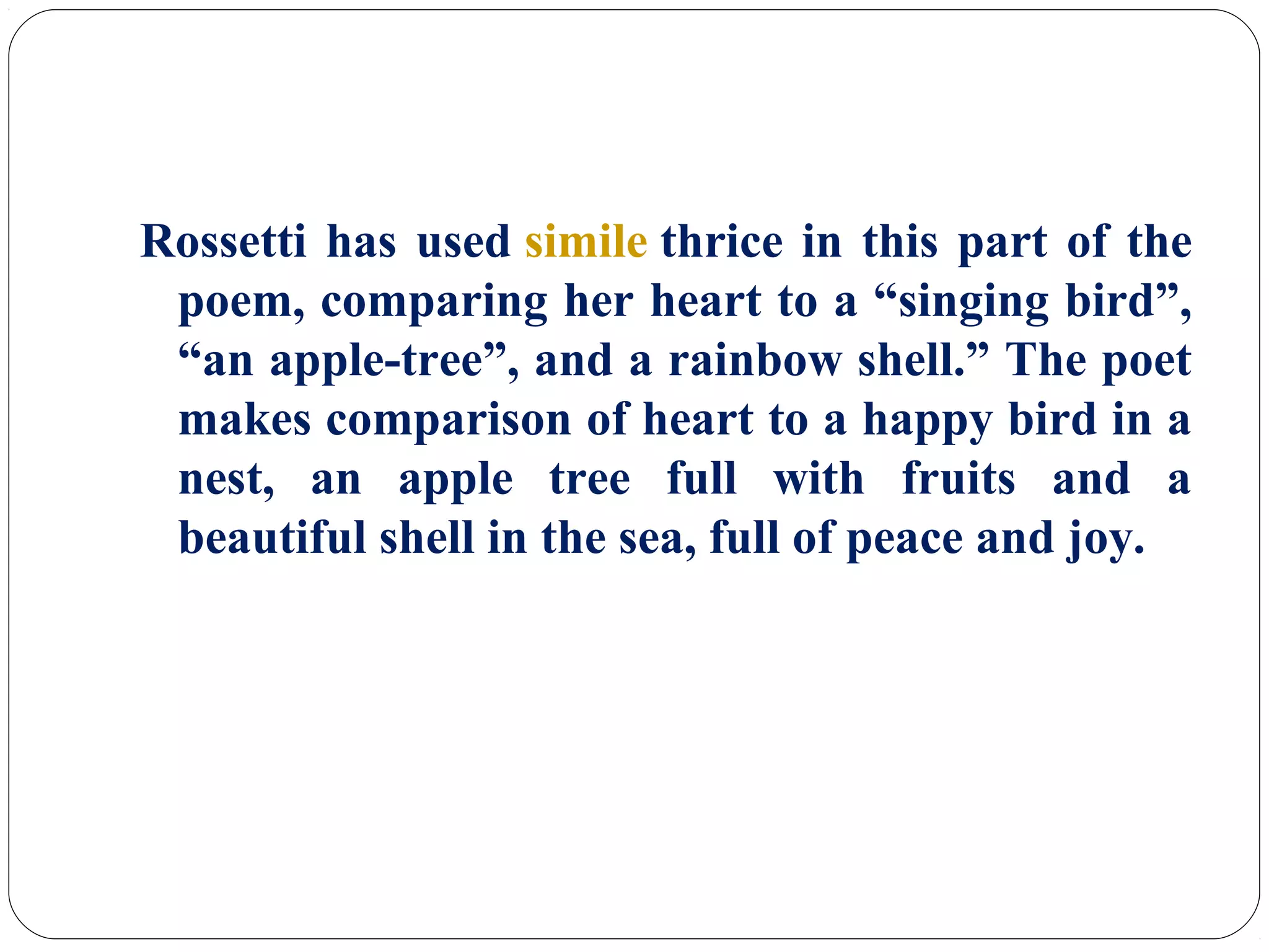 Simile, metaphor, alliteration, assonance, speaker and personification ...