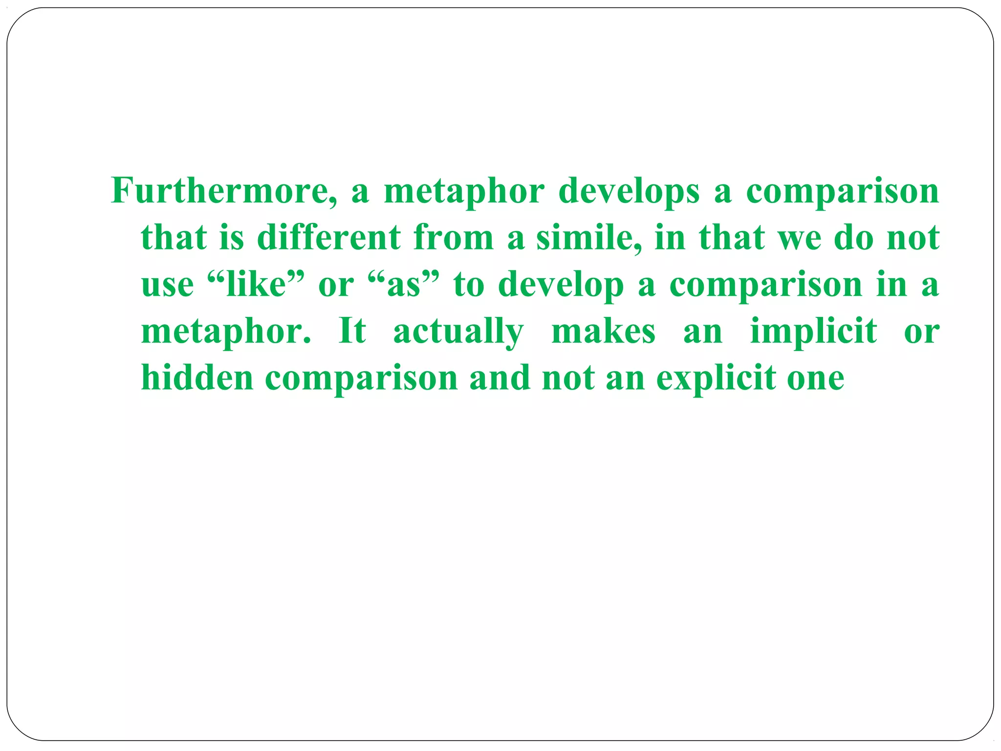 Simile, metaphor, alliteration, assonance, speaker and personification ...