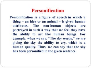 Simile, metaphor, alliteration, assonance, speaker and personification ...
