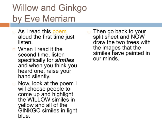 Simile Poems Grade 10 | PPTX | Poetry | Books and Literature