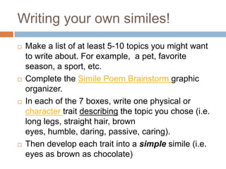 Simile Poems Grade 10 | PPTX | Poetry | Books and Literature