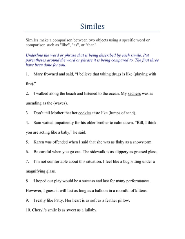 Similes | DOCX
