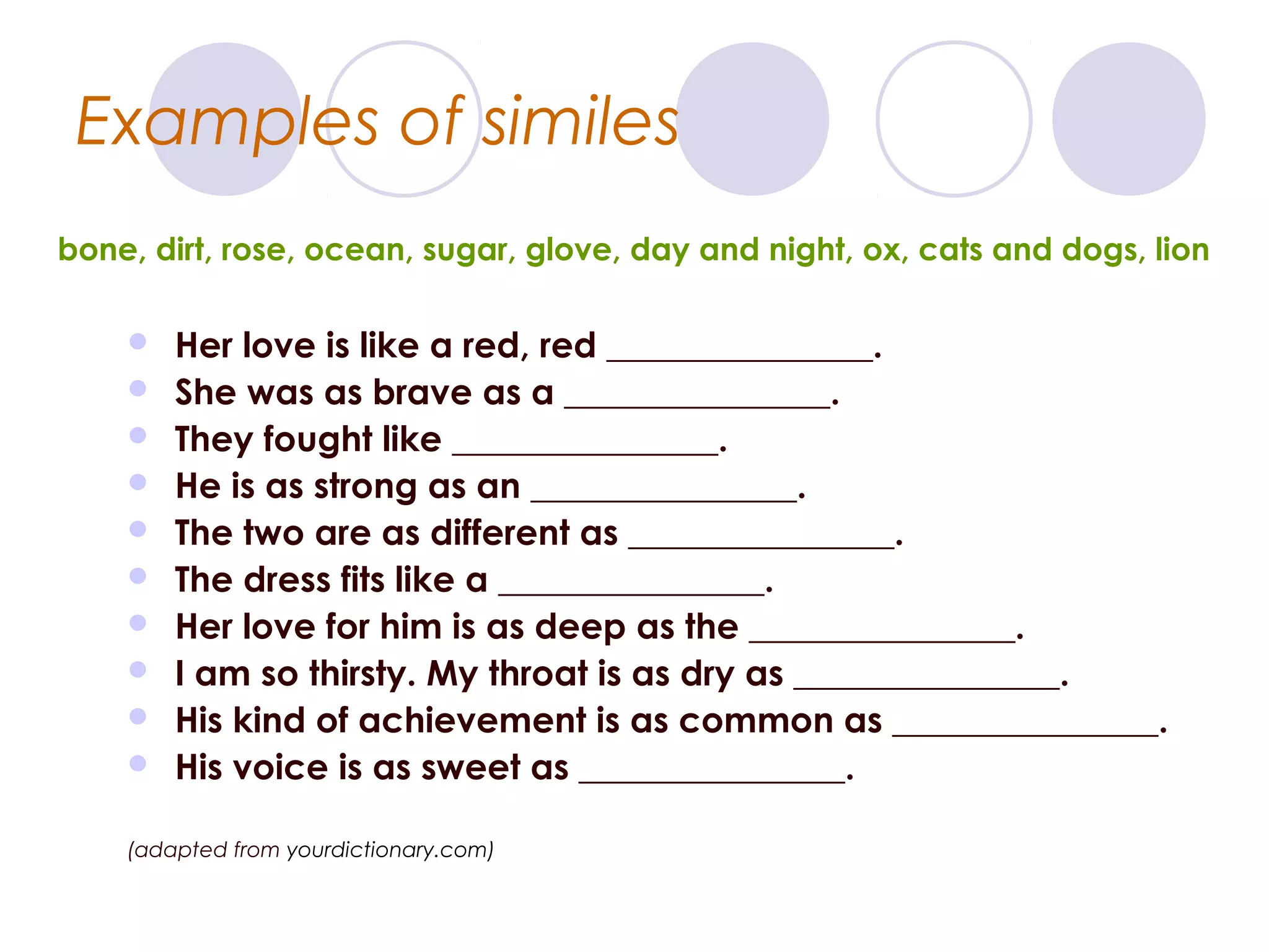 Figures of speech: Similes | PPT