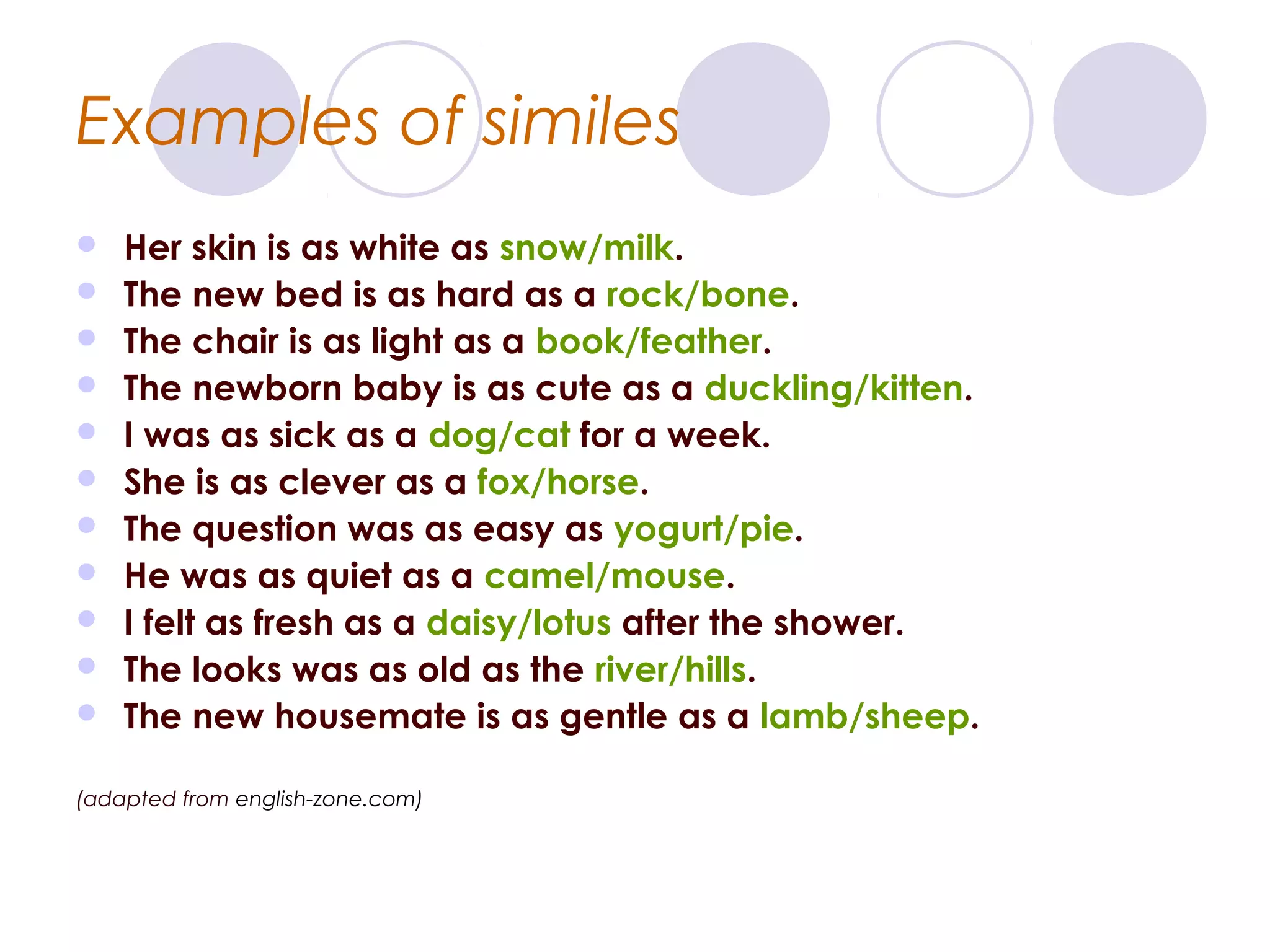 Figures of speech: Similes | PPT