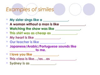 Figures of speech: Similes | PPT