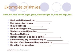 Figures of speech: Similes | PPT