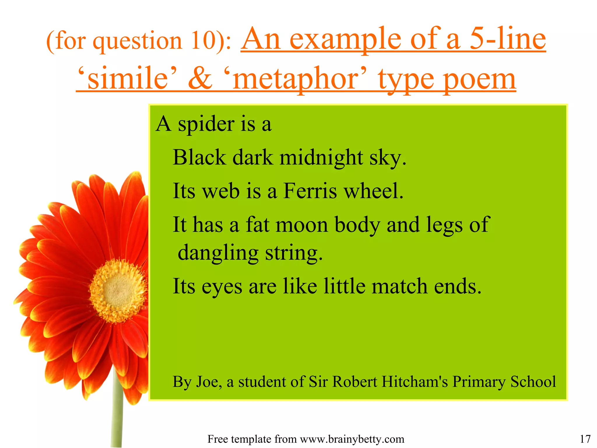 Introduction to Similes And Metaphors | PPT