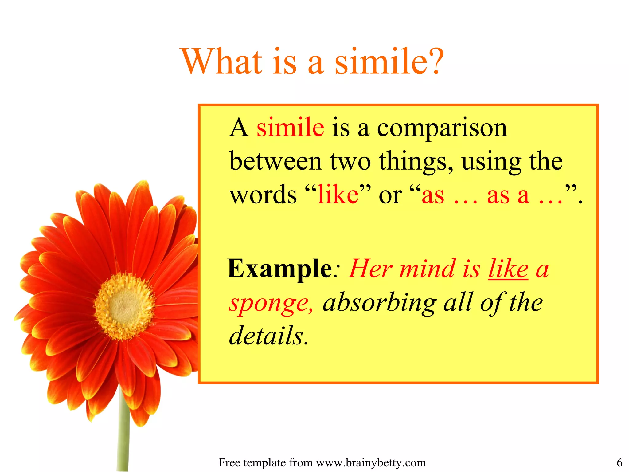 Introduction to Similes And Metaphors | PPT