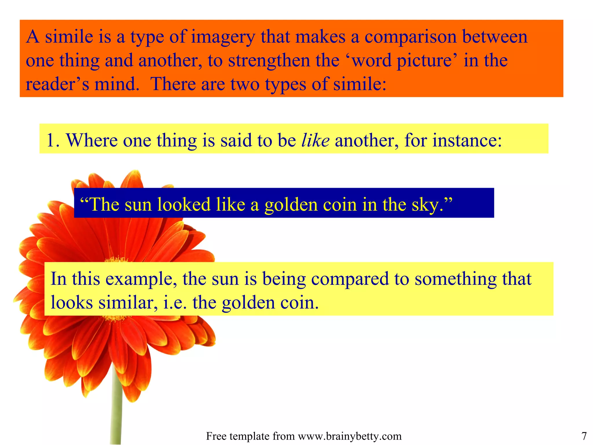 Introduction to Similes And Metaphors | PPT