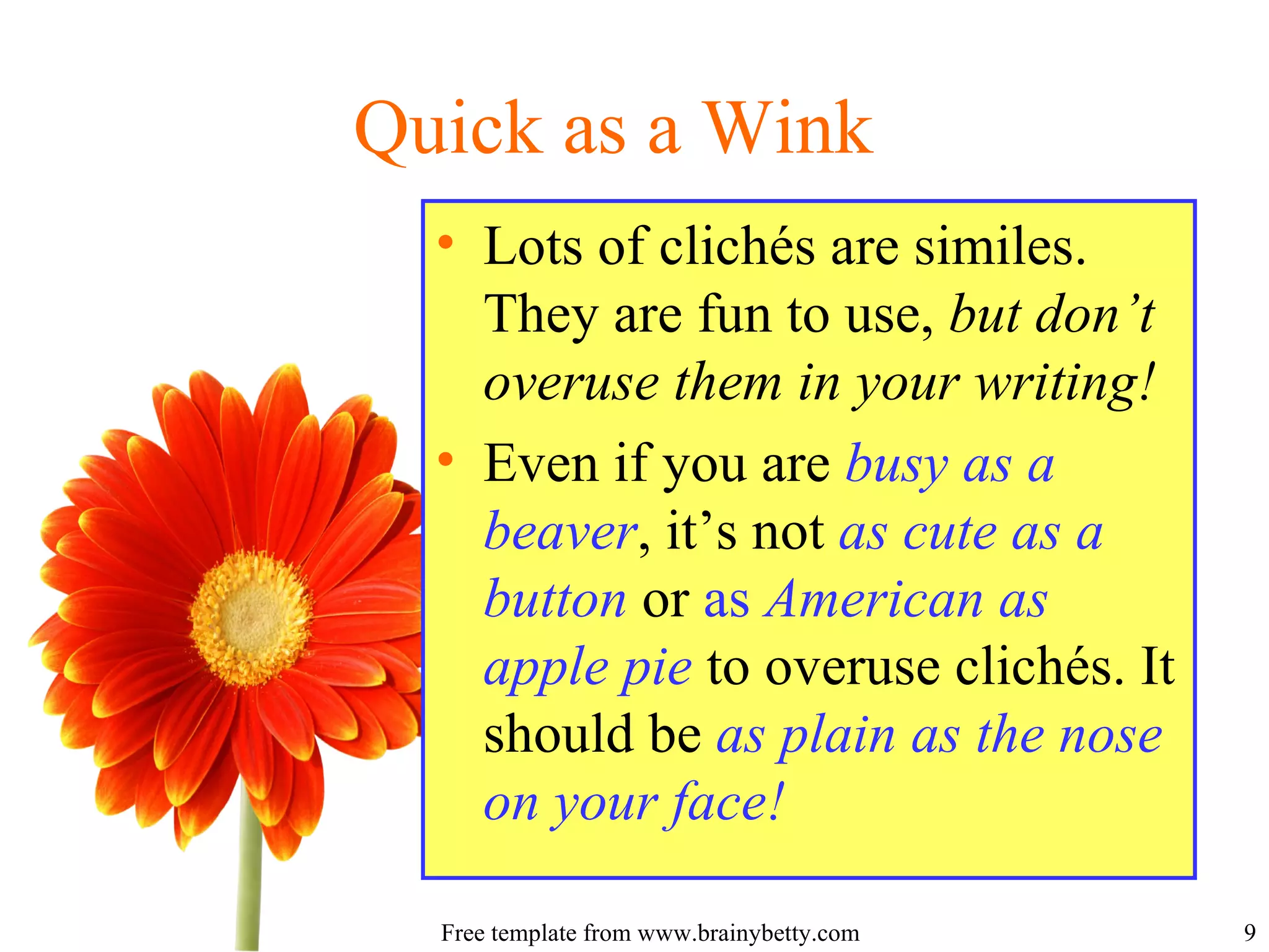 Introduction to Similes And Metaphors | PPT