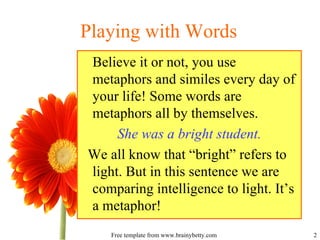 Introduction to Similes And Metaphors | PPT