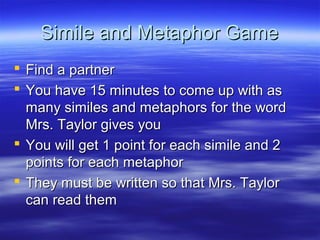 Similes and Metaphors | PPT | Poetry | Books and Literature