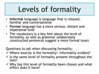 English Language Terminology - Advanced Features | PPTX
