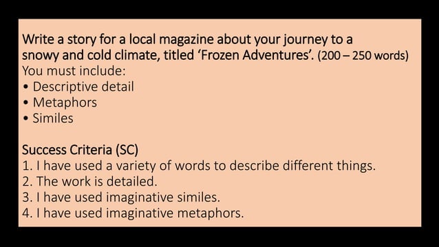 Using Similes and Metaphors in Descriptive / Expressive / Creative ...