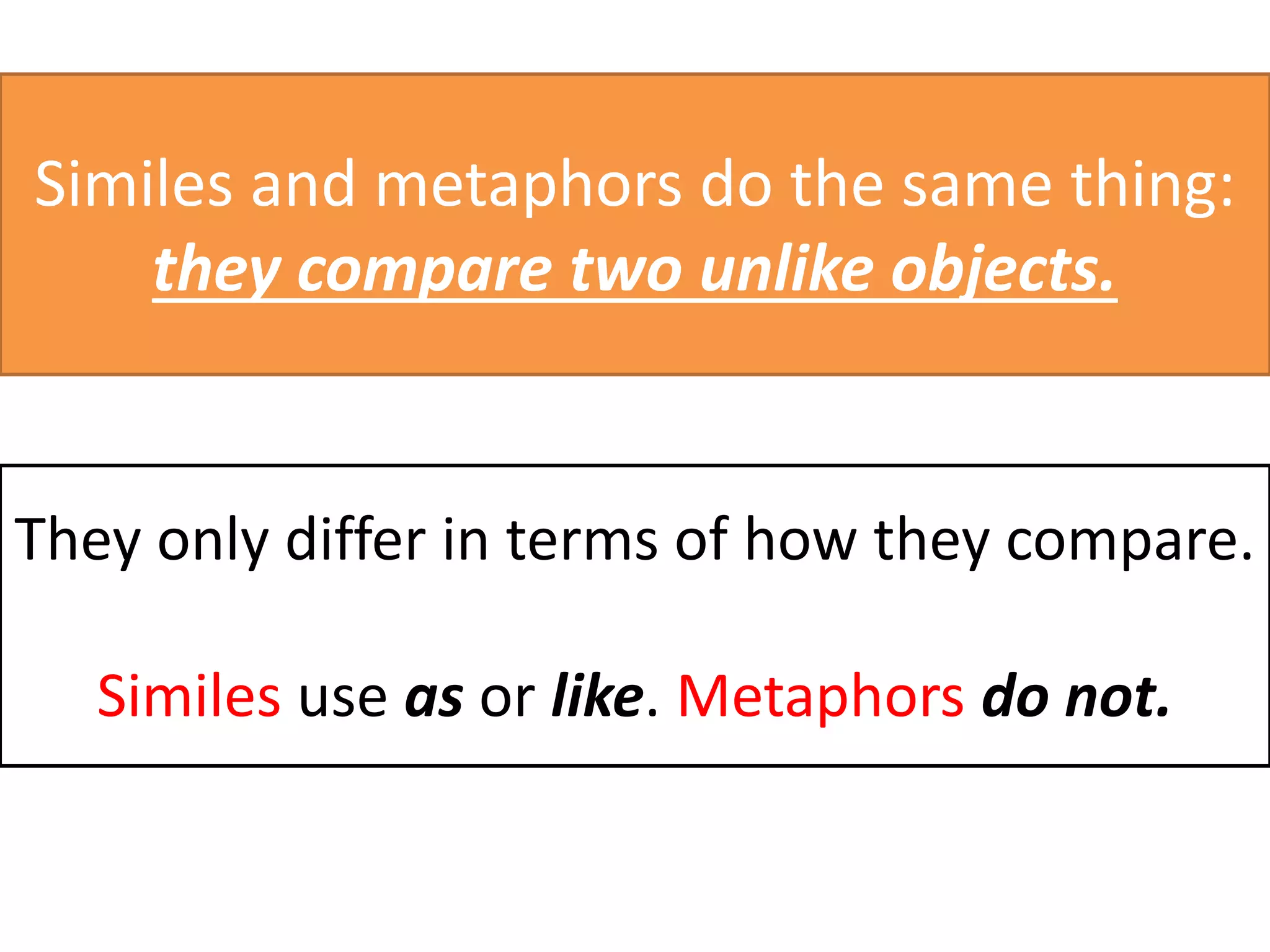 Similes and Metaphors | PPT