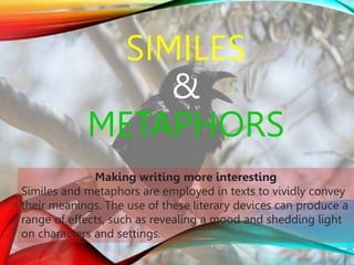 Similes and Metaphors with examples from "Crow Country" | PPT