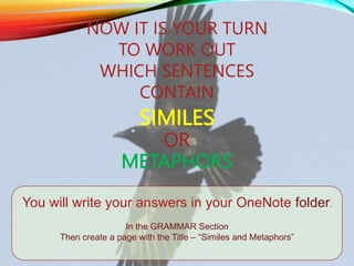 Similes and Metaphors with examples from "Crow Country" | PPT