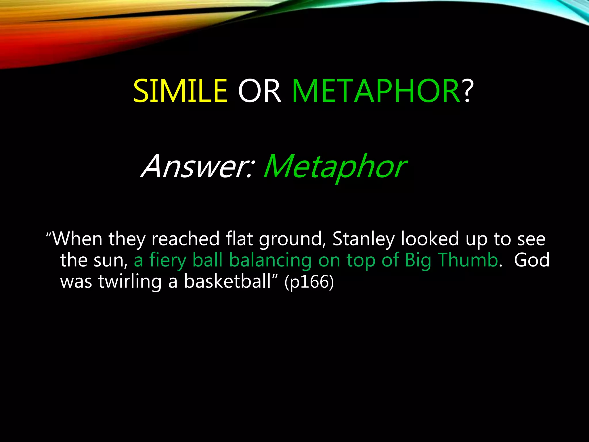 Similes and metaphors in Holes | PPT